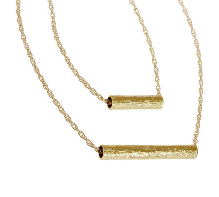 Double Tube Multi-Length Necklace | Gold Plated Brass - Rachel Katz Jewelry