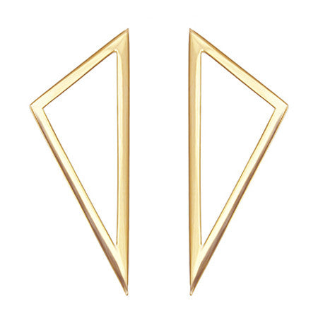 Large Triangle Earrings | Yellow Gold | Women's Earrings - Rachel Katz ...